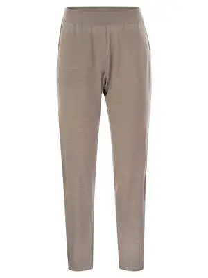 Brunello Cucinelli Sparkling Lightweight Cashmere And Silk Trousers - Cream