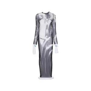 JEAN PAUL GAULTIER Graphic Print Crew Neck Long Sleeve Dress - Black