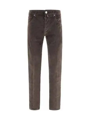 Jacob Cohen Pants In Straight-leg Corduroy - Brown