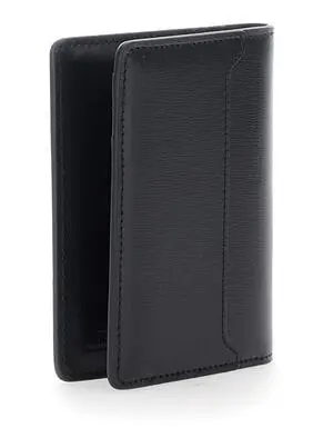 Fendi Card Holder With Ff Logo Plate On The Front And Rectangular Design In Leather