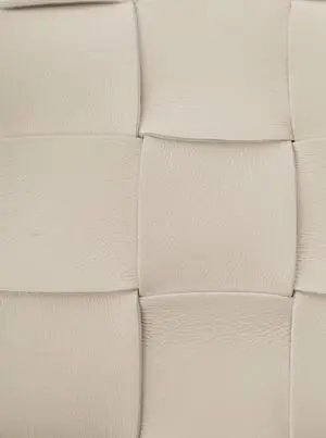 Bottega Veneta Small Cassette' White Crossbody Bag In Intreccio Nappa Leather - Multicolor