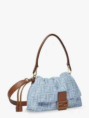 Fendi Mamma Baguette Light Denim Crossbody Bag - Multicolor