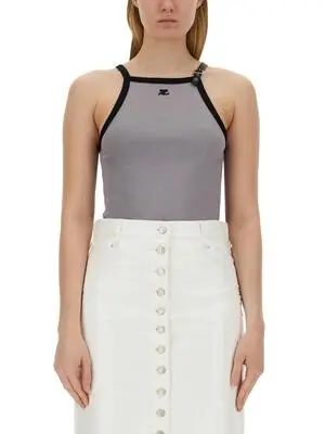 COURREGES Tops With Logo - Gray