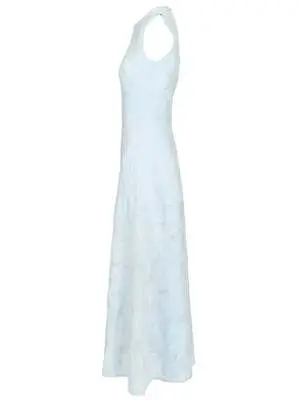 ROTATE BY BIRGER CHRISTENSEN Long Jacquard Dress With Floral Pattern