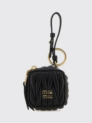 Miu Miu Trick Matelasse Nappa Keychain - Black