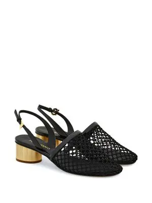 FERRAGAMO Kay 40 Mesh And Leather Slingback