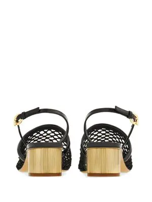 FERRAGAMO Kay 40 Mesh And Leather Slingback