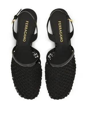 FERRAGAMO Kay 40 Mesh And Leather Slingback