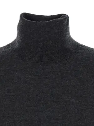 Max Mara Adda' Grey High Neck Sweater In Cashmere - Gray