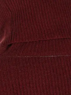 Brunello Cucinelli Cashmere Blend English Ribbed Turtleneck Sweater - Red
