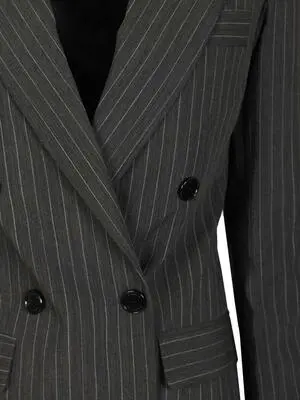 Isabel Marant Étoile Double-breasted Pinstriped Blazer - Gray