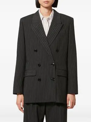 Isabel Marant Étoile Double-breasted Pinstriped Blazer - Gray