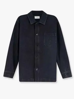 Saint Laurent Cassandre Black Denim Overshirt - Multicolor