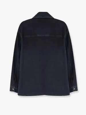 Saint Laurent Cassandre Black Denim Overshirt