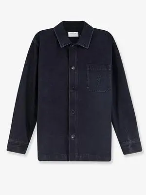 Saint Laurent Cassandre Black Denim Overshirt - Multicolor
