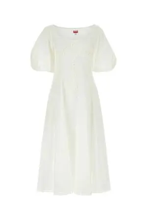 Kenzo Broderie Anglaise Dress - White