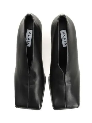 Alaïa Square Leather Pumps - Black