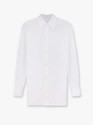 Saint Laurent Cotton Shirt With Cassandre Embroidery - Multicolor