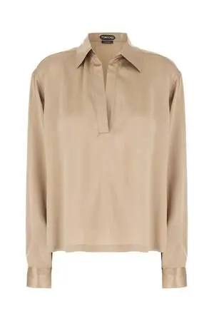TOM FORD Silk V-neck Shirt - Multicolor