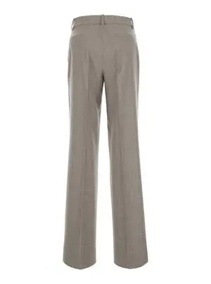 P.a.r.o.s.h Beige Pants With Belt Loops In Blend Wool For