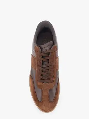 TOD'S Allacciata Cassetta Leather And Suede Sneakers