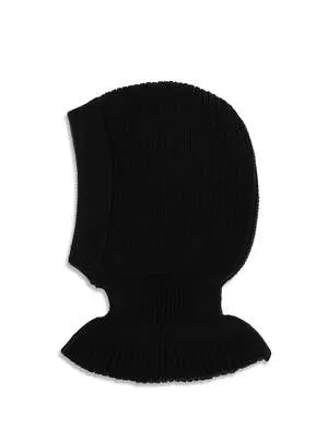 LEMAIRE Ribbed Wool Balaclava - Black