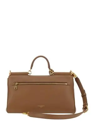 Dolce & Gabbana Medium Handbag 'my Sicily' With Padlock Detail And Adjustable Removable Strap In Leather For - Brown