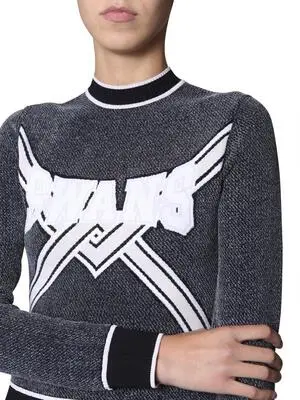 Off-White Cropped Sweater - Multicolor