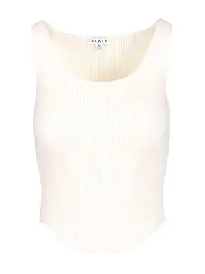 Alaïa Wool Corset Top - White