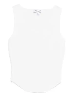 Alaïa Wool Corset Top - White