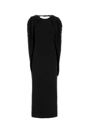 Alberta Ferretti Stretch Crepe Long Dress - Black