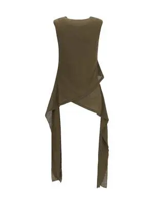 GANNI Asymmetrical Knot Top - Green