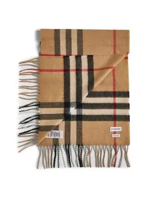 Burberry Beige Check Cashmere Scarf