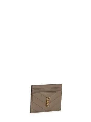 Saint Laurent Light Taupe Cassandre Card Holder