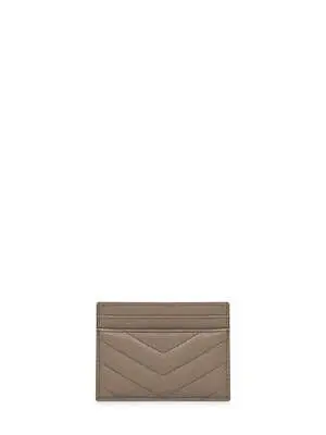 Saint Laurent Light Taupe Cassandre Card Holder - Multicolor
