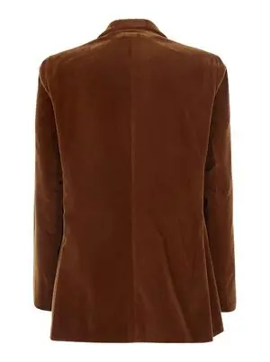BLAZÉ MILANO Jealousy' Double-breasted Jacket With Peak Revers In Velvet For - Brown