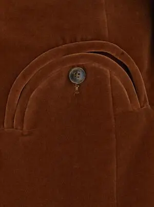 BLAZÉ MILANO Jealousy' Double-breasted Jacket With Peak Revers In Velvet For - Brown