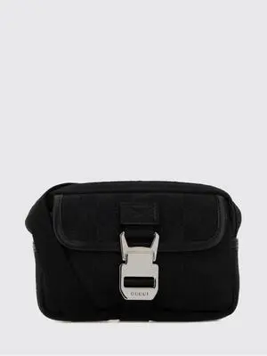Gucci Rectangular Jacquard Crossbody Bag With Gg Monogram And Front Pocket - Black