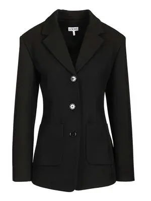 Loewe Wool Twill Jacket - Black