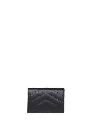 Saint Laurent Black Cassandre Origami Tiny Wallet