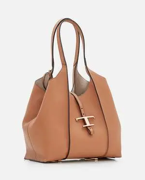TOD'S Small T Leather Shopping Bag