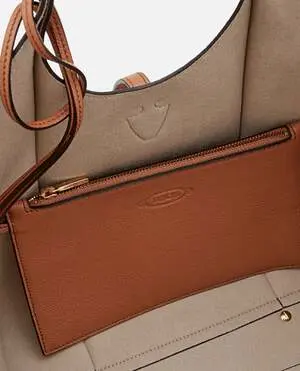 TOD'S Small T Leather Shopping Bag