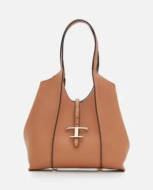 TOD'S Small T Leather Shopping Bag