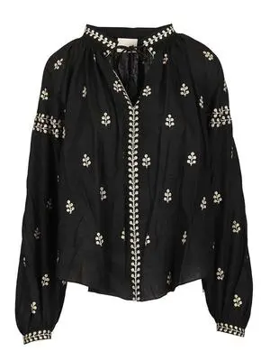 ISABEL MARANT ÉTOILE ISABEL MARANT Embroidered Tussar Silk Blouse