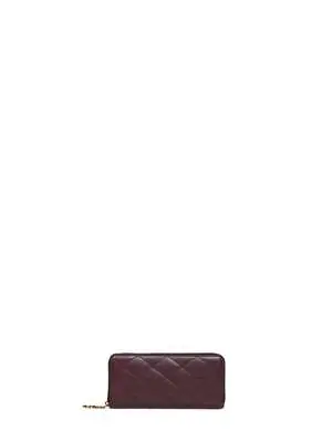 Saint Laurent Cabernet Red Cassandre Bijou Zip Around Wallet - Multicolor