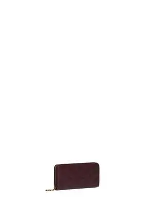 Saint Laurent Cabernet Red Cassandre Bijou Zip Around Wallet