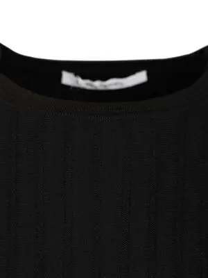 Max Mara Ribbed Viscose Crepe Pullover - Black