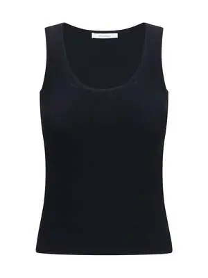 Max Mara Ribbed Jersey Tank Top - Black