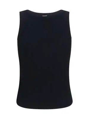 Max Mara Ribbed Jersey Tank Top - Black