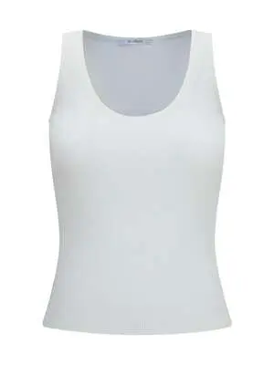 Max Mara Ribbed Jersey Tank Top - White